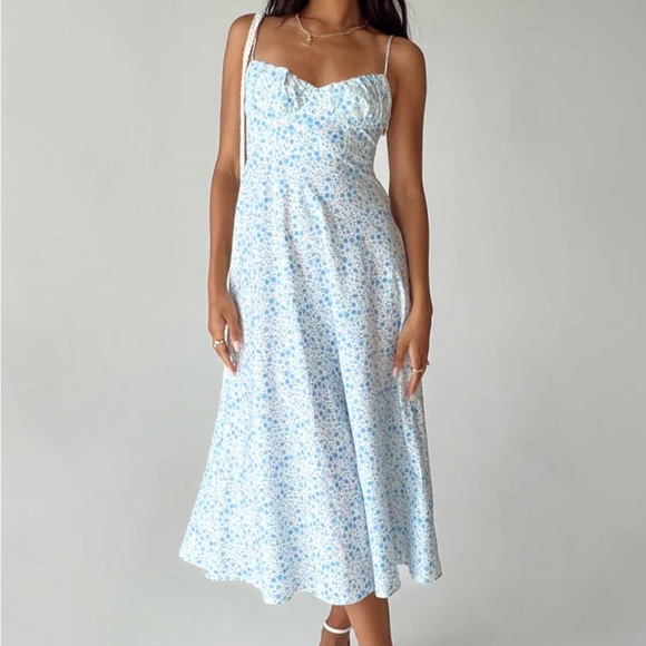 Princess Polly | Dresses | Princess Polly Amara Midi Dress In Blue Size ...